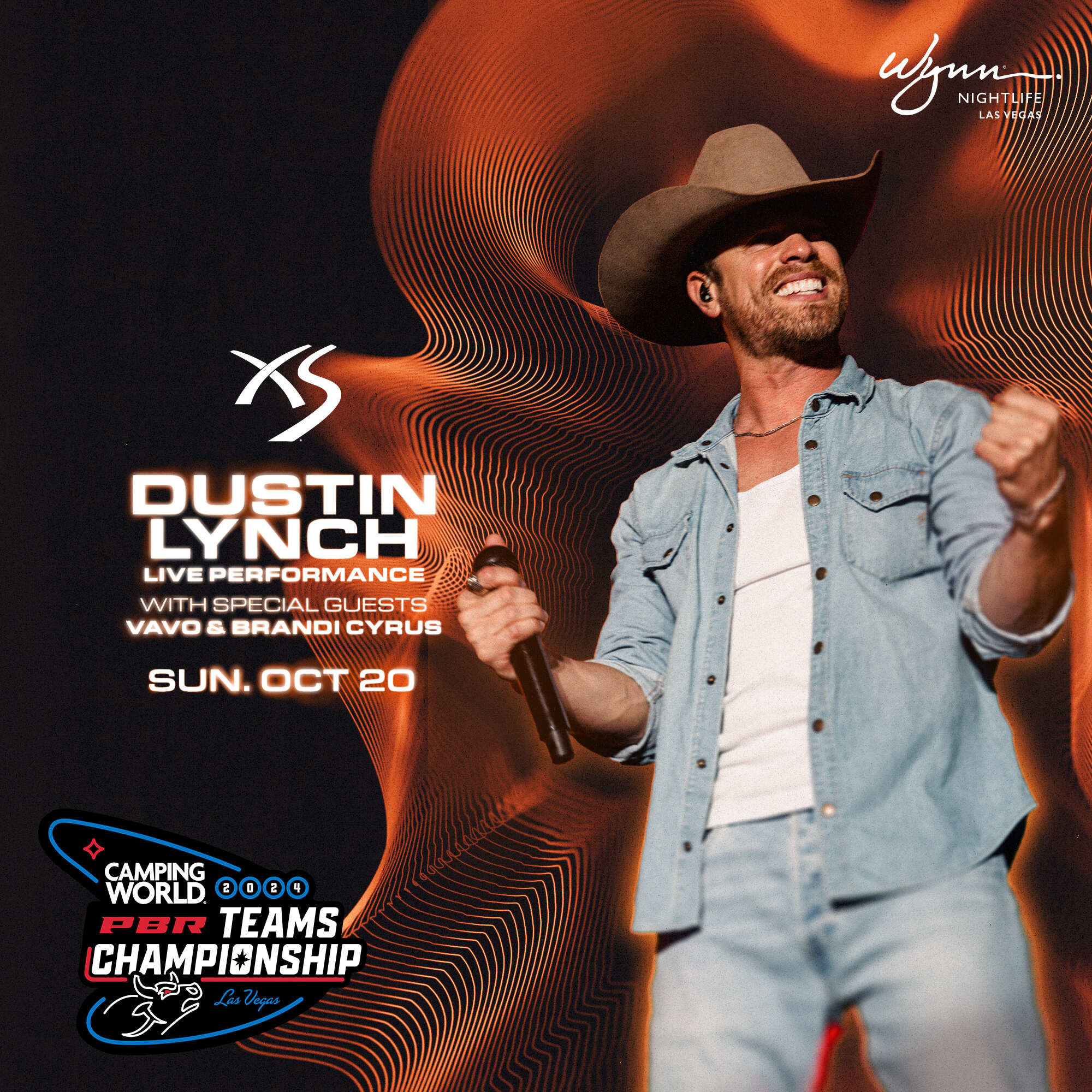 Dustin Lynch W/vavo And Brandi Cyrus at Xs Nightclub on Sunday October ...